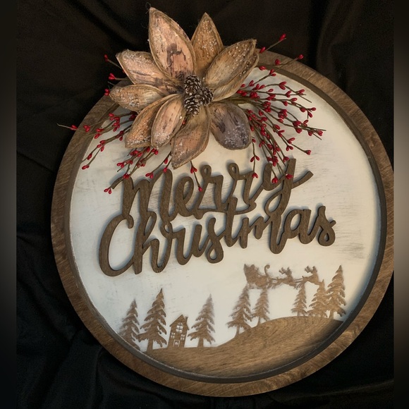 Wall Decor | Upscale Rustic Merry Christmas Welcome Signdoor Sign ...